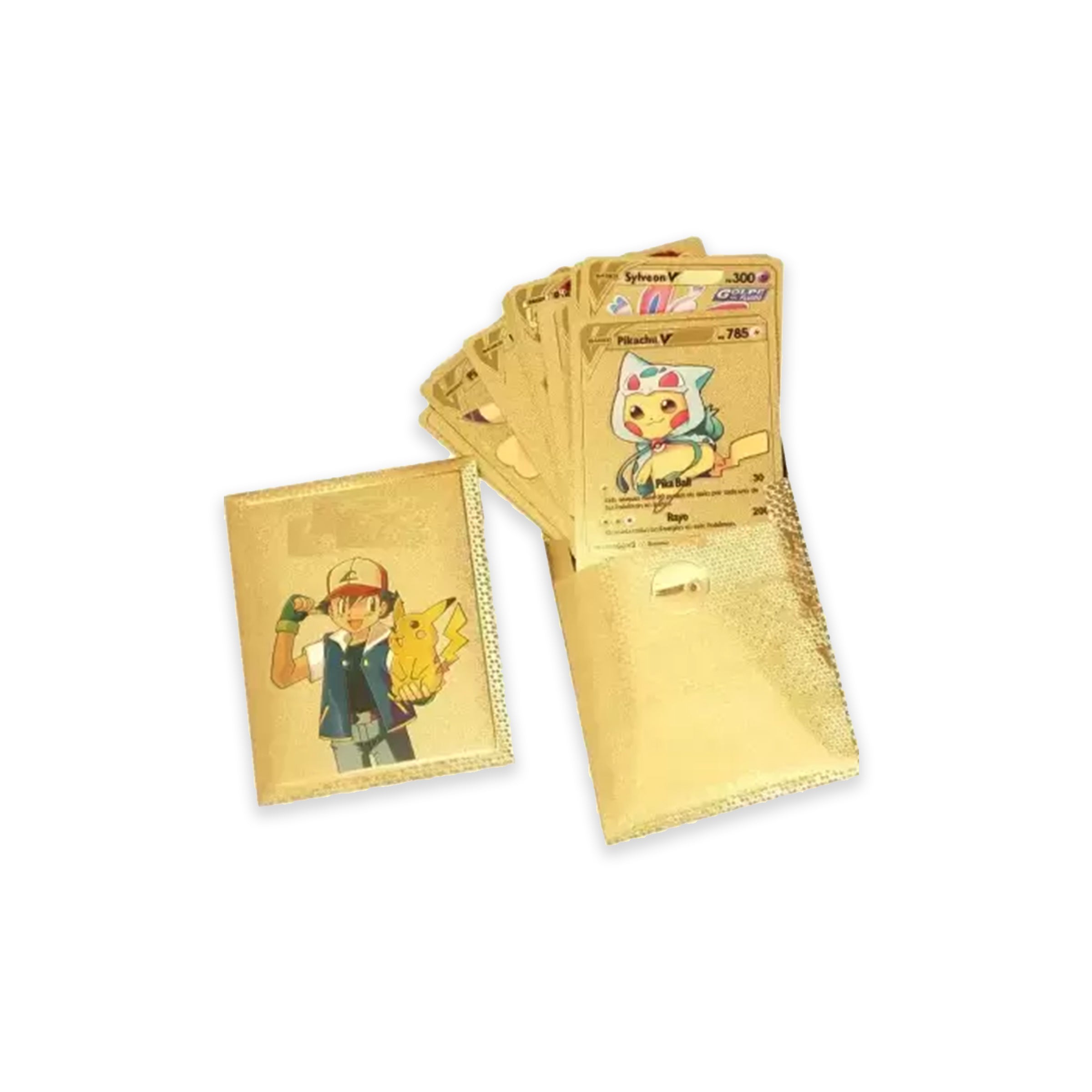 Pokemon 10 PCs Gold Trading Cards – Weebshop